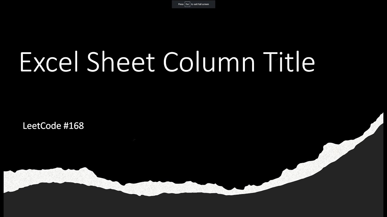 Solved Excel Sheet Column Title Leetcode 168 Java Youtube 4730