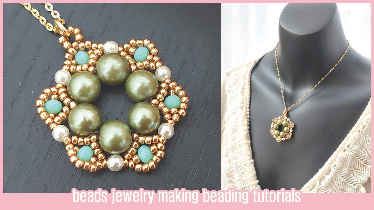 니트에 어울리는 진주비즈목걸이만들기 / 비즈공예 DIY / beading tutorials / beads jewelry ...