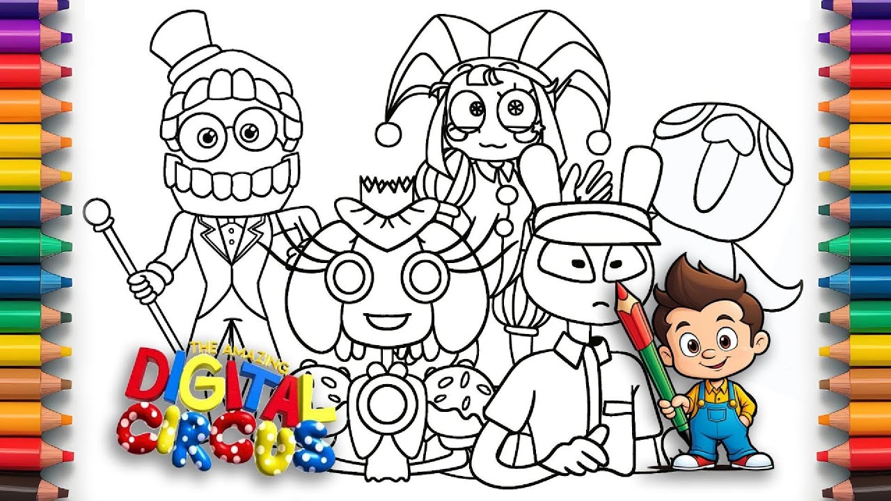 Digital Circus Characters 🖌️ Coloring together with markers - YouTube
