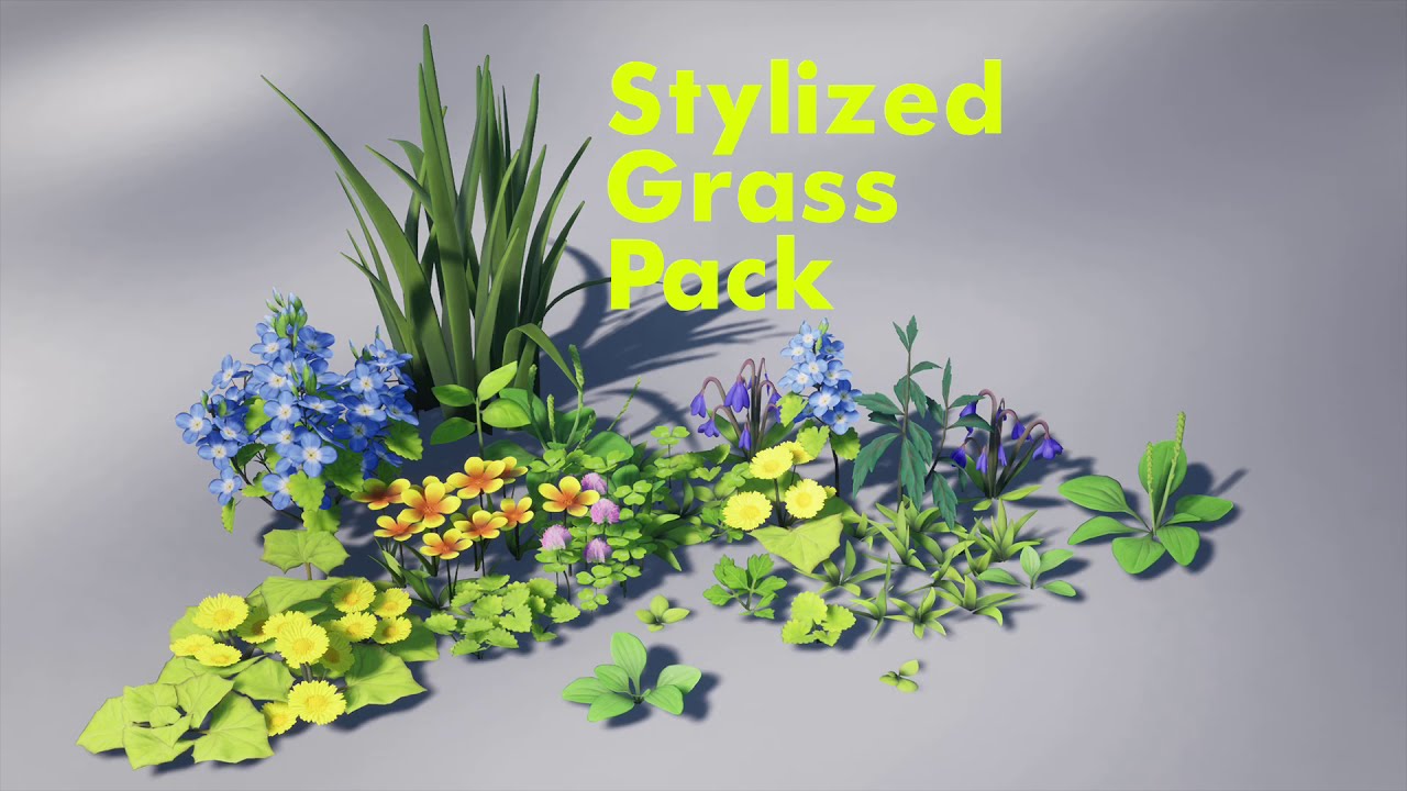 Stylized Grass Pack Vertex Painted Wind - YouTube