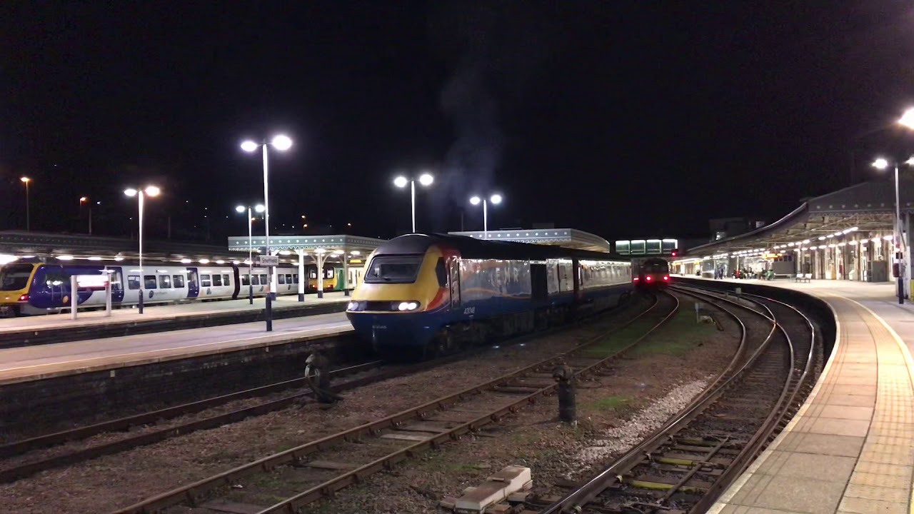 EMR East Midlands Railway HST Class 43 43048 and 43058 depart Sheffield ...