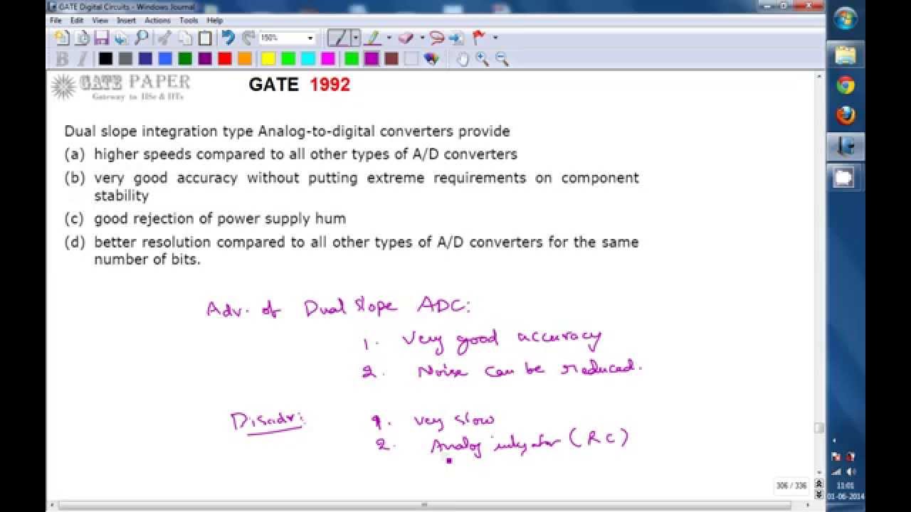 GATE 1992 ECE Dual slope Analog to Digital Converter ADC - YouTube