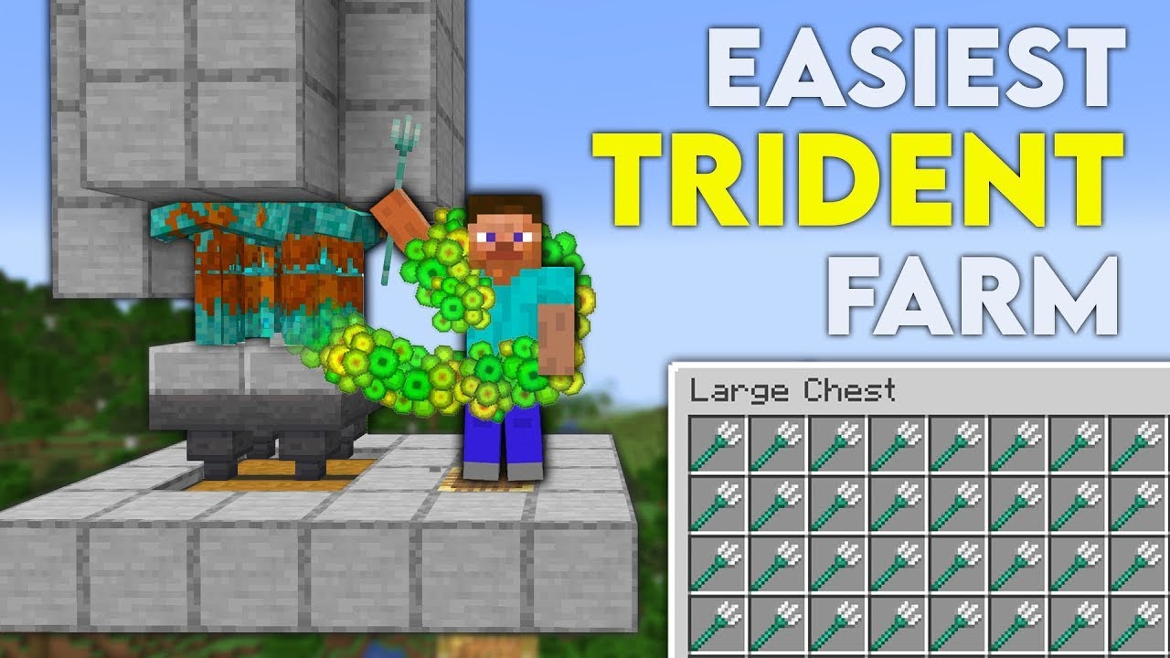 Minecraft Easiest Trident & Xp Farm / For 1.19 Java - YouTube