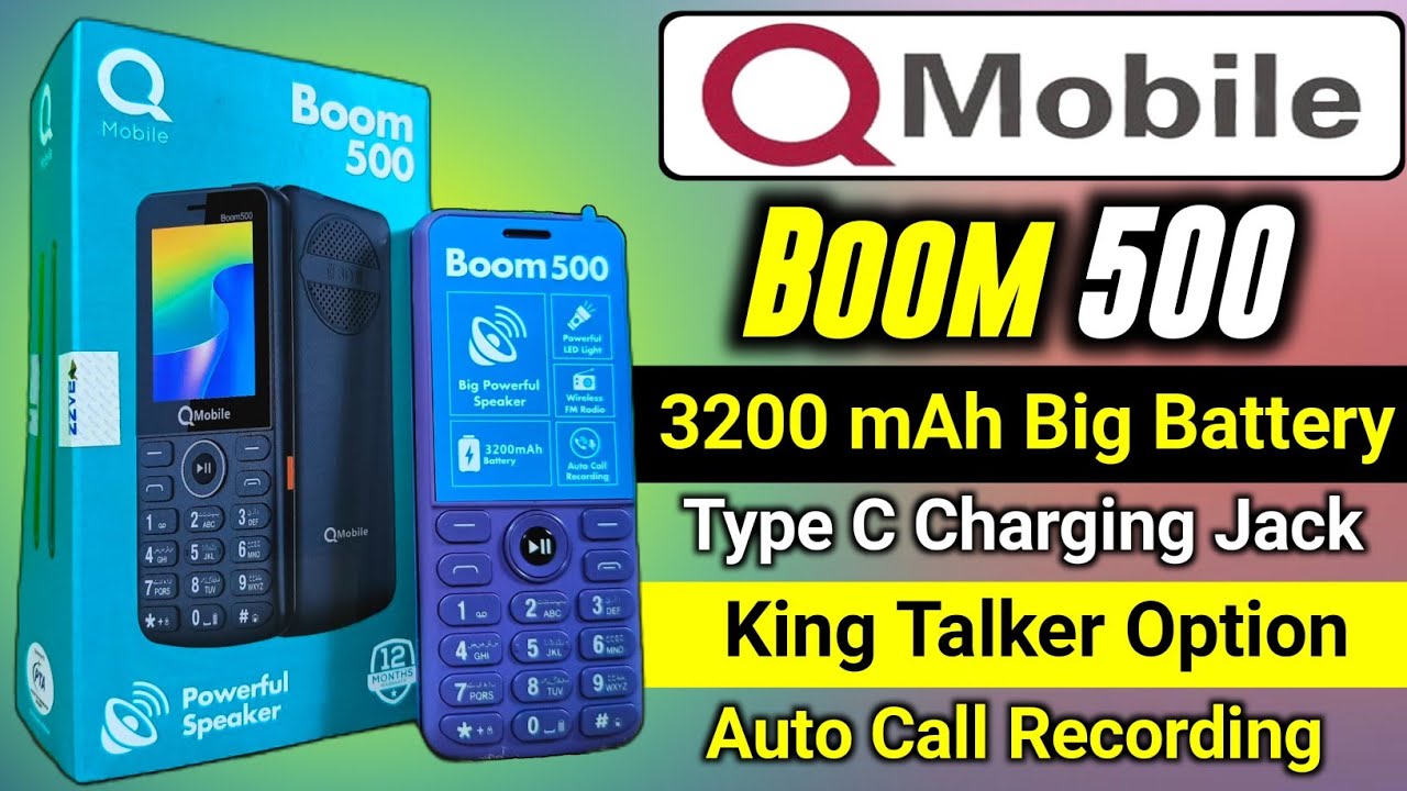 QMobile Boom 500 Best Keypad Mobile Unboxing and Review | Auto Call ...