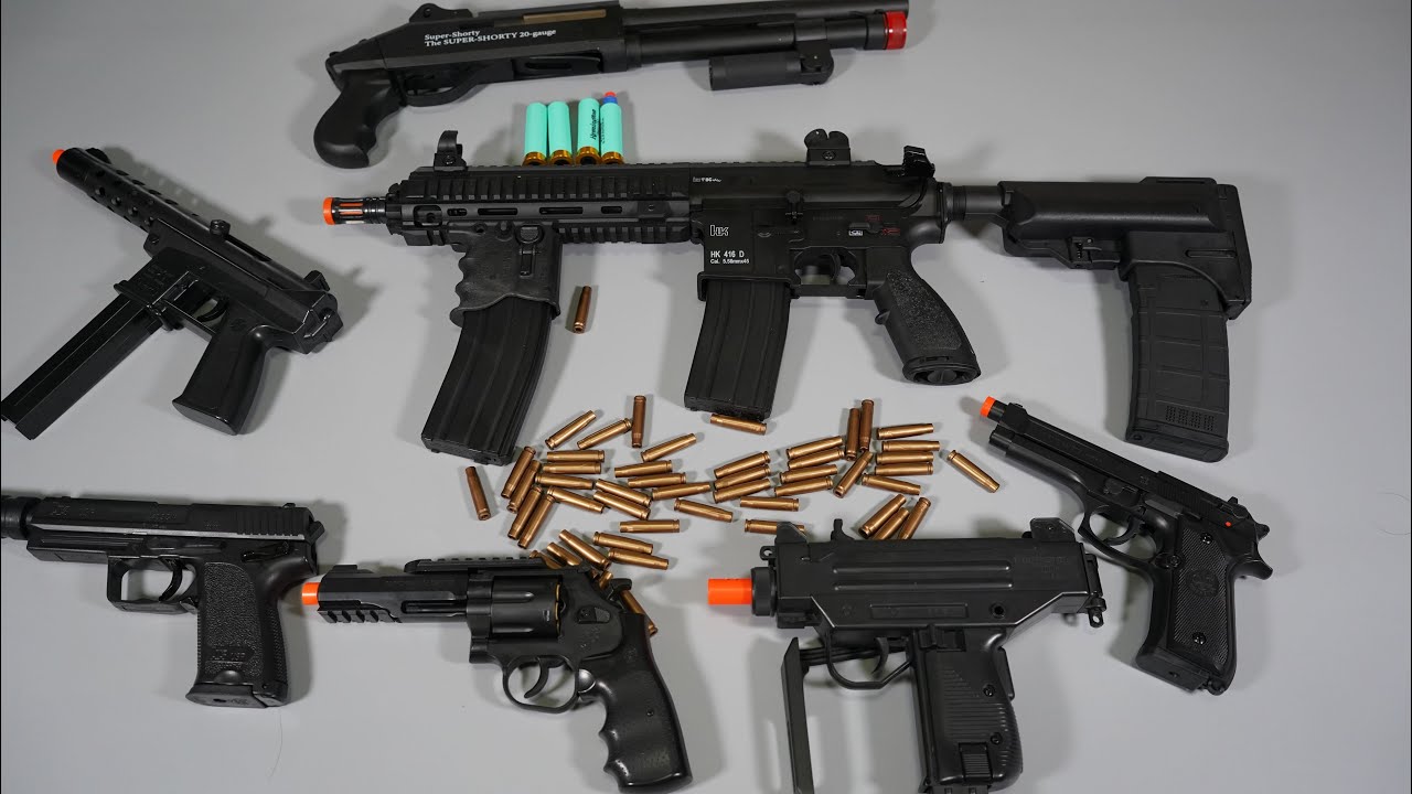 HK416 shell ejecting Airsoft Gun - Nerf Shot Gun Toy Gun - Micro Uzi -Realistic Toy Guns ...
