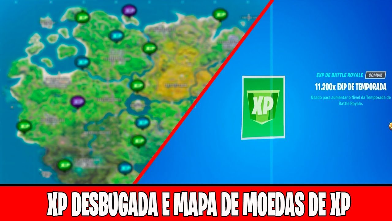 FORTNITE - XP DAS MOEDAS DESBUGADAS, MOEDA ROXA E MAPA COM A ...