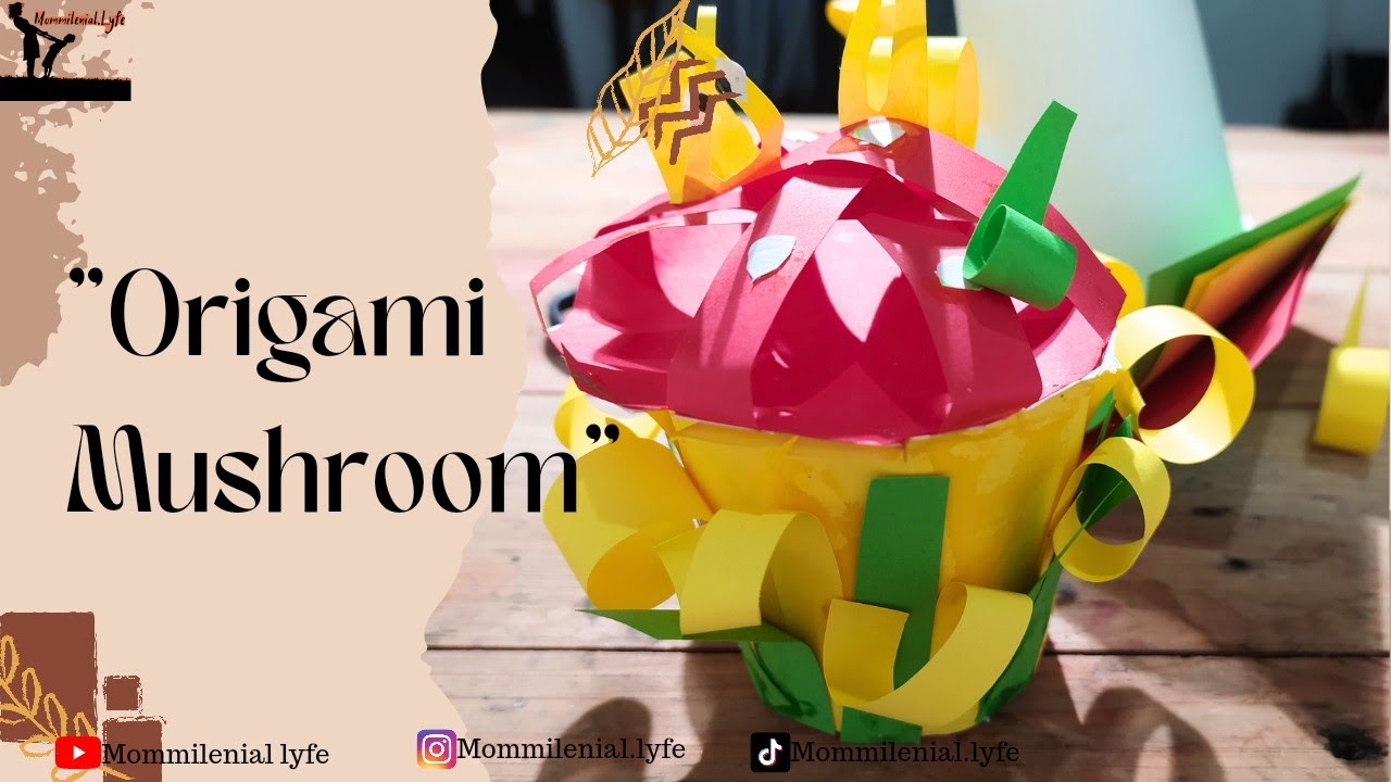 Tutorial How to fold mushroom from origami paper || Cara membuat jamur ...