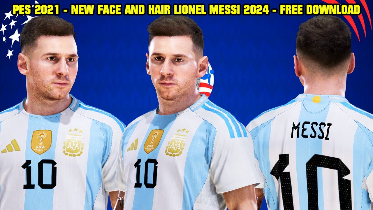 PES 2021 - NEW FACE AND HAIR LIONEL MESSI 2024 - 4K - YouTube