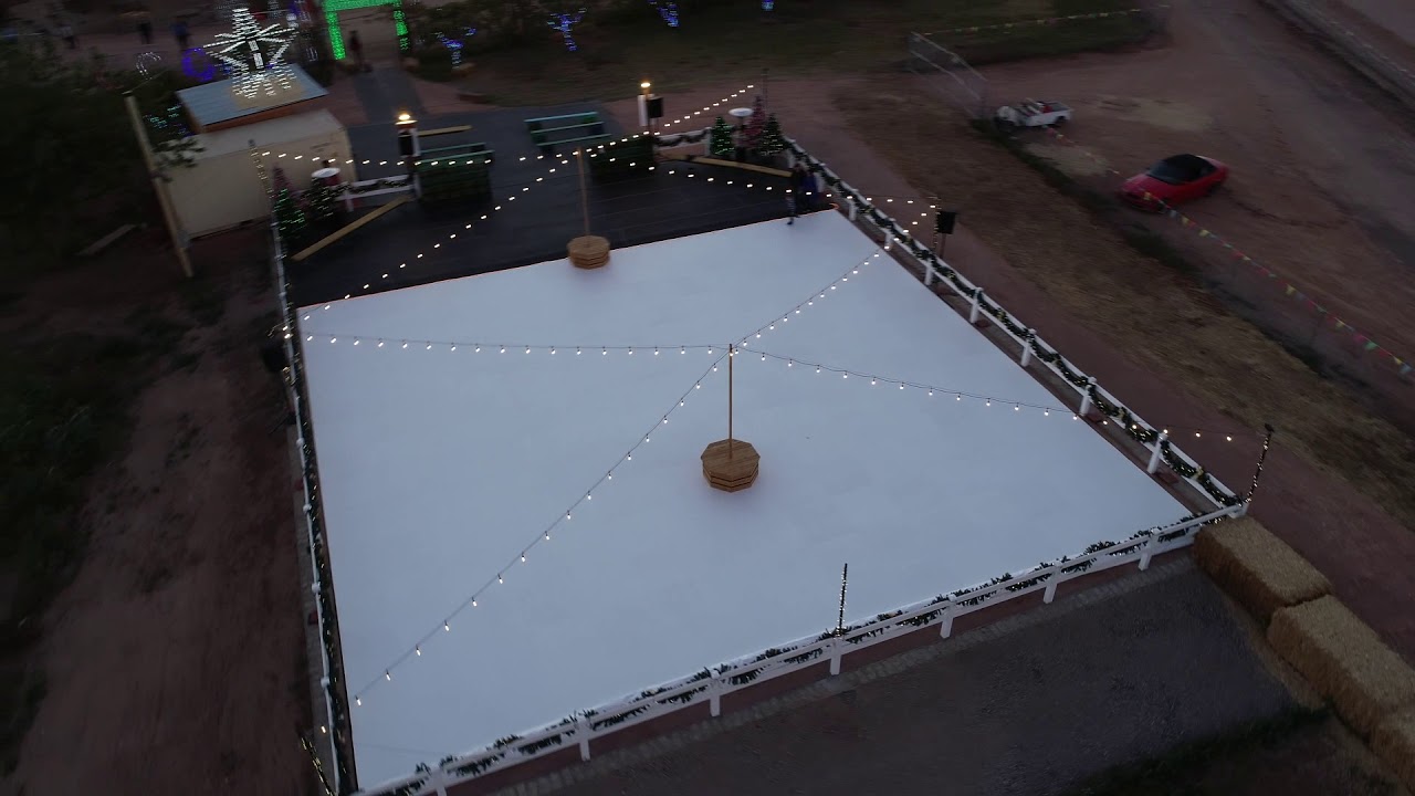 Lights at the Farm drone overview of Skating Rink - YouTube