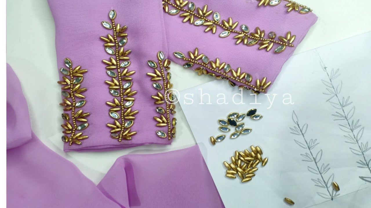 Easy and grand look beadwork embroidery with normal needle|simple ...