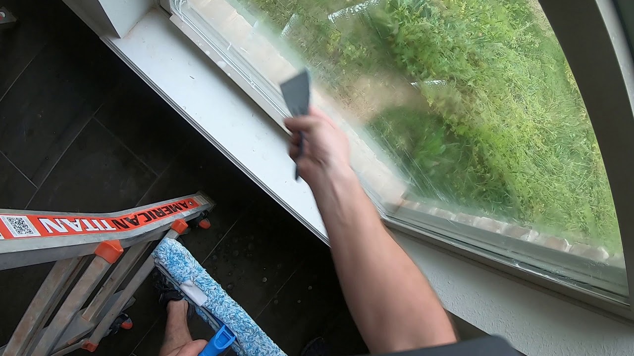 New construction window cleaning. Scrapers and razors - YouTube