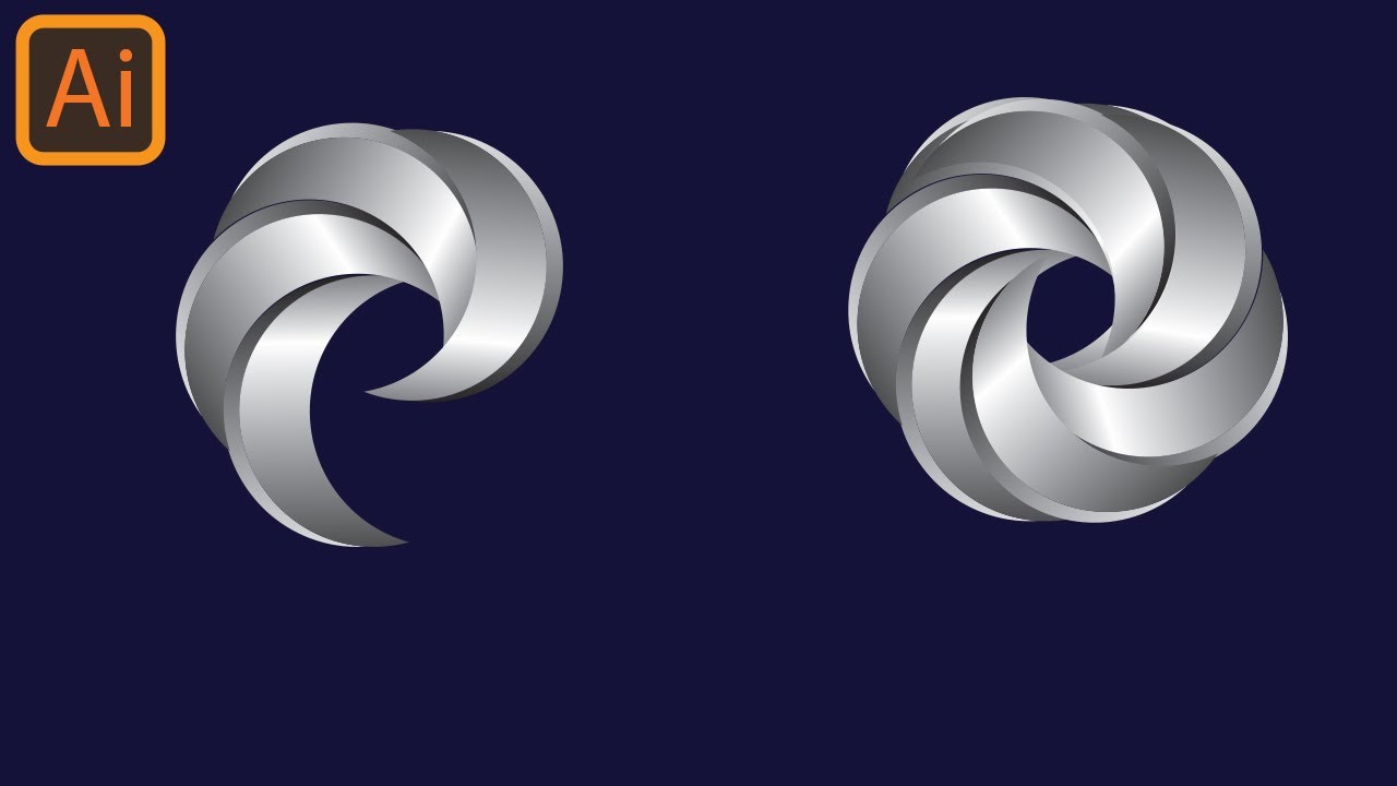 How To Make 3d Metal Logo Design In Illustrator -3d Metal Logo Design ...