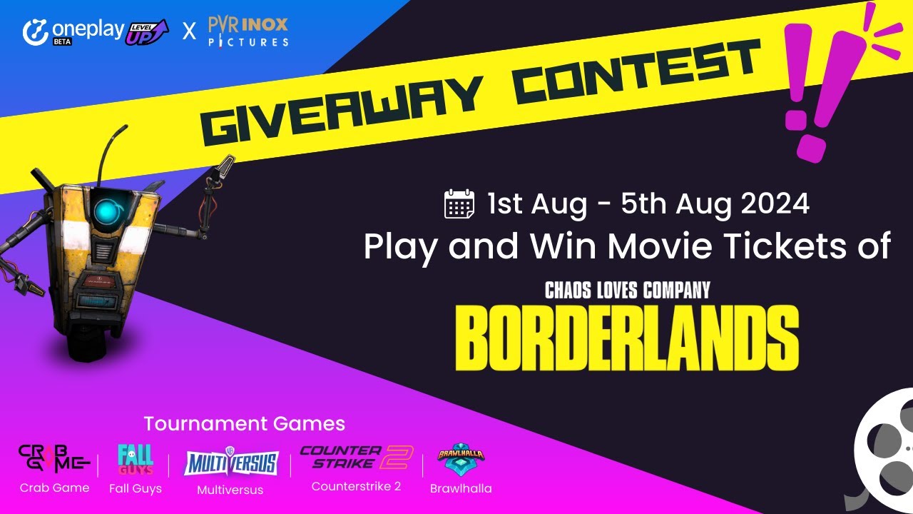 🎉 Borderlands Movie Ticket Giveaway LIVE! | OnePlay x PVR Pictures 🎬 # ...