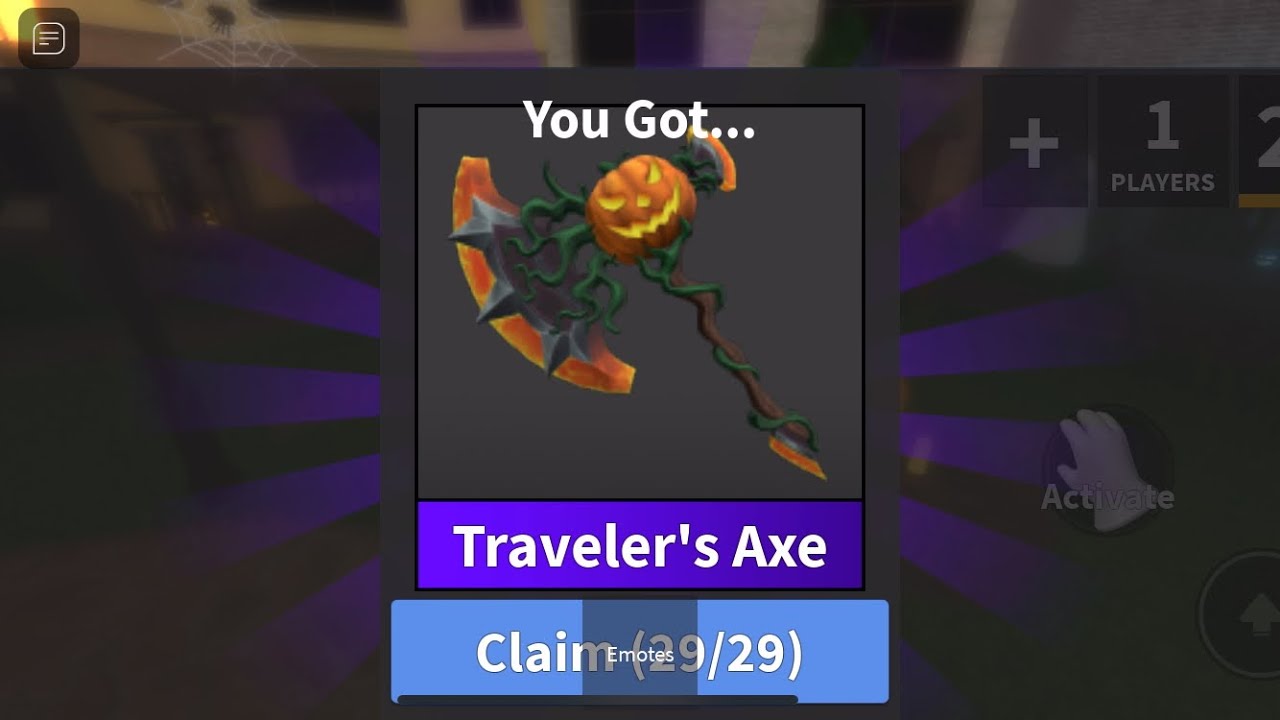 Claiming TRAVELER’S AXE in Murder Mystery 2! - YouTube