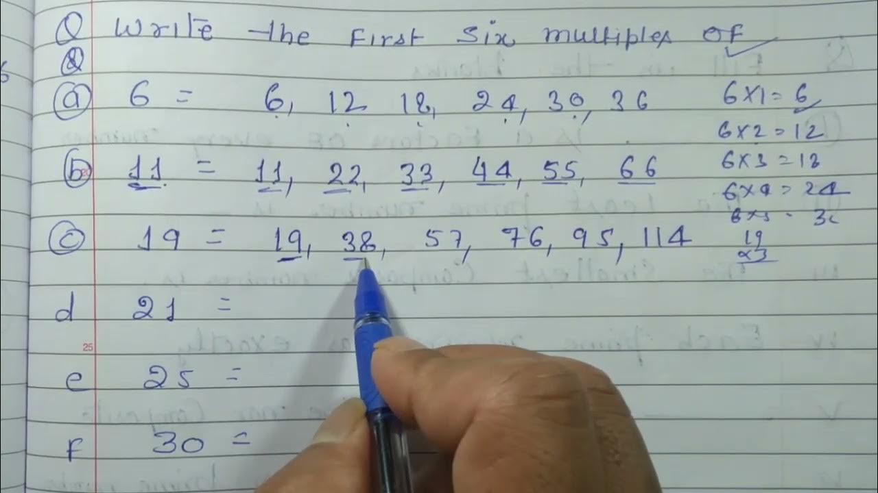 Write the first six multiples of 6 , 11 , 19, 21, 25 and 30 - YouTube