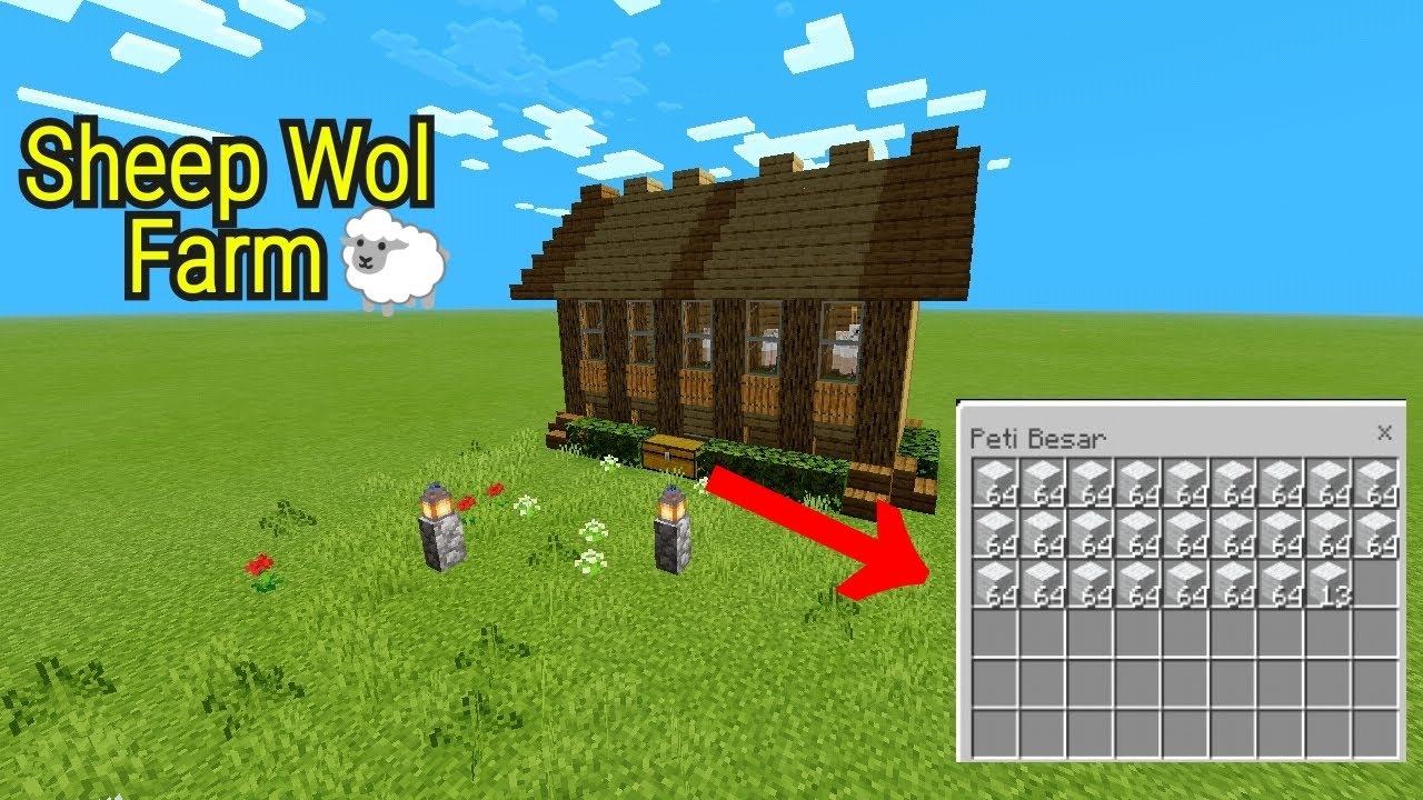 Cara membuat Wol Farm di Minecraft MCPE #minecraft #tutorial #farm # ...
