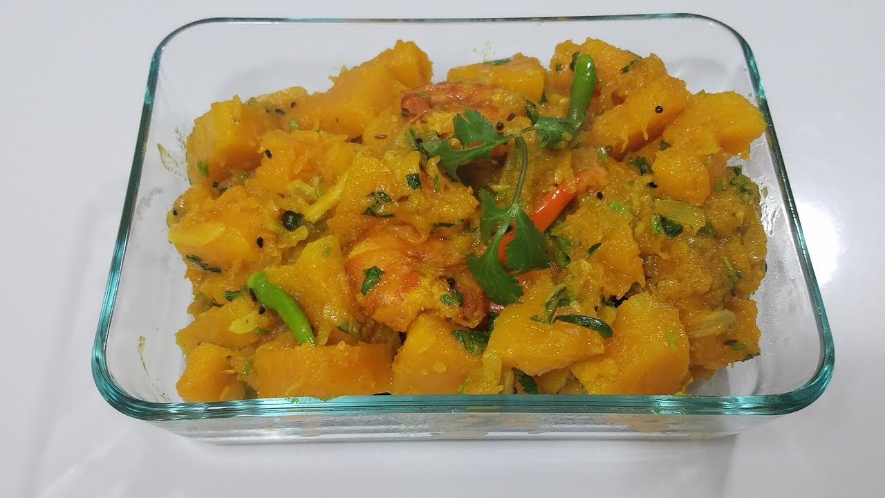 চিংড়ি দিয়ে মিষ্টি কুমড়া ভাজি।Mishti Kumra Vaji Recipe |Pumpkin With ...