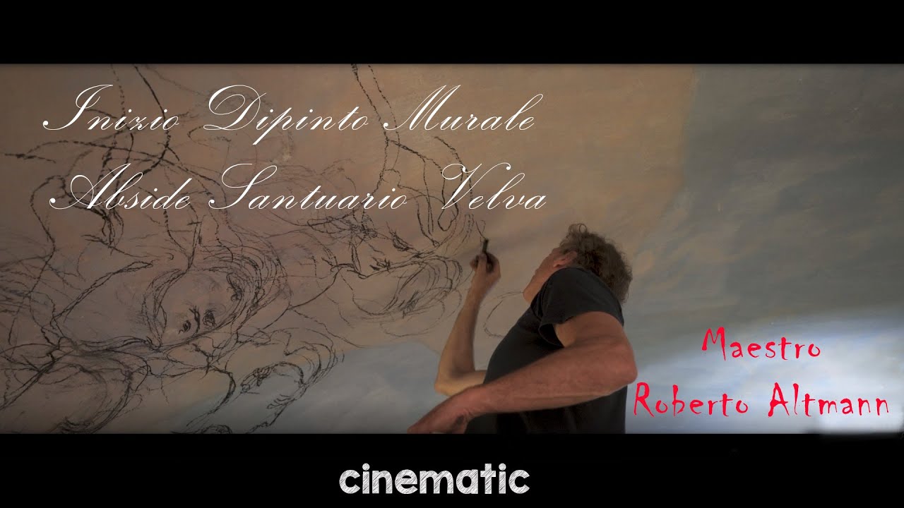 Inizio dipinto murale nell'abside del Santuario di Velva (GE)-Opera di ...