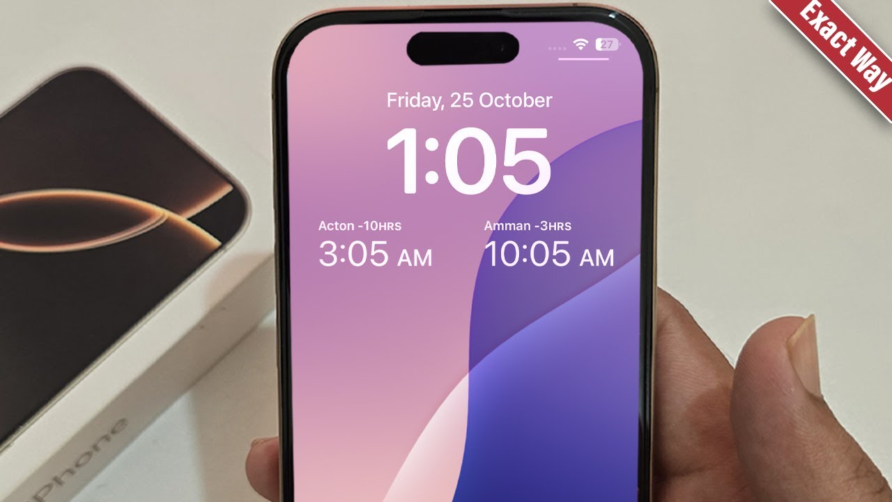 iphone 16 pro/16 Pro Max: How To Add Dual Clock Widget On iPhone - YouTube
