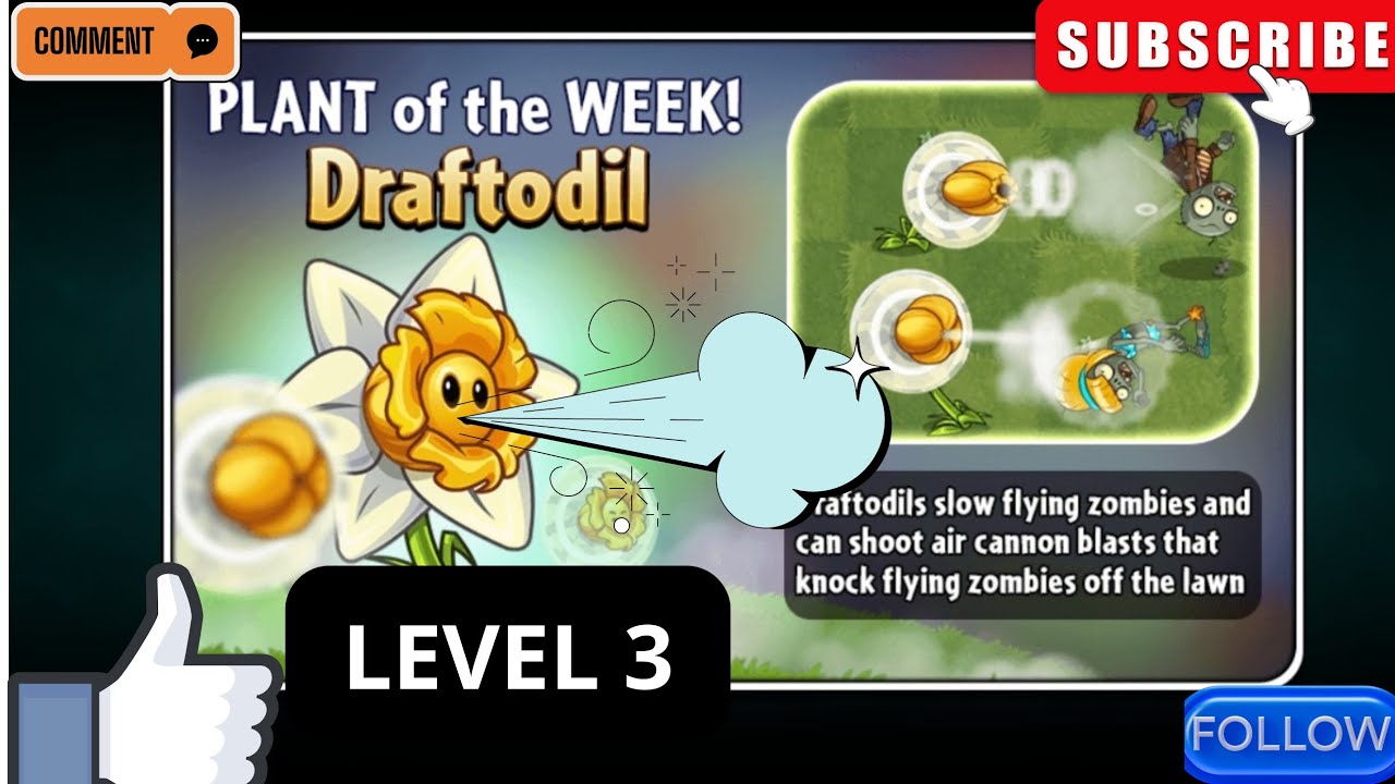 Draftodil Level 3 Goals in Plants vs Zombies 2#Defeat The Zombie Hordes ...