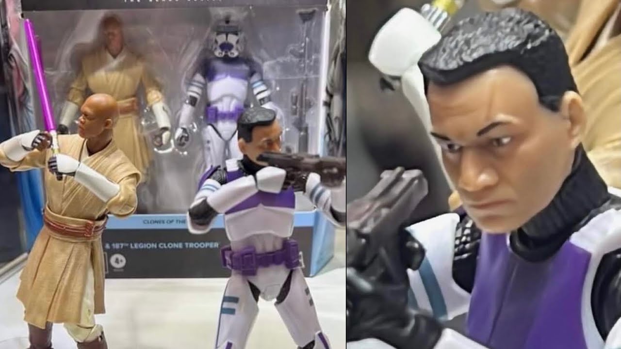 New star wars mace windu & 187 clone trooper on display - YouTube