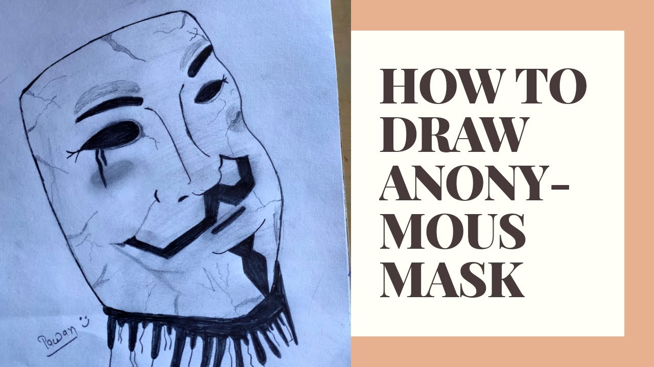 how to draw anonymous mask🎭🎭🎭🎭🎭🎭🎭 - YouTube