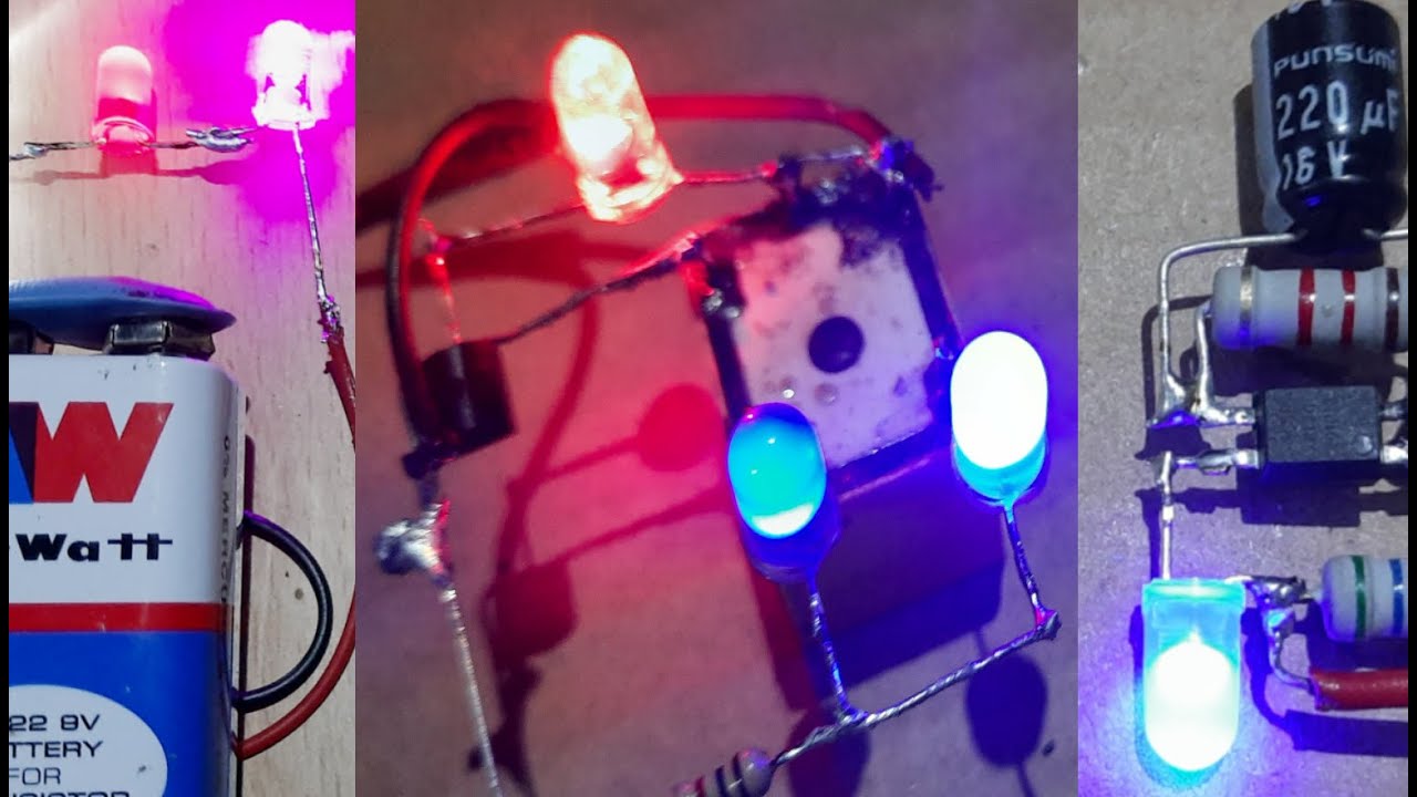 Simple led flasher circuits using optocoupler,bc547,relay,rgb led ...