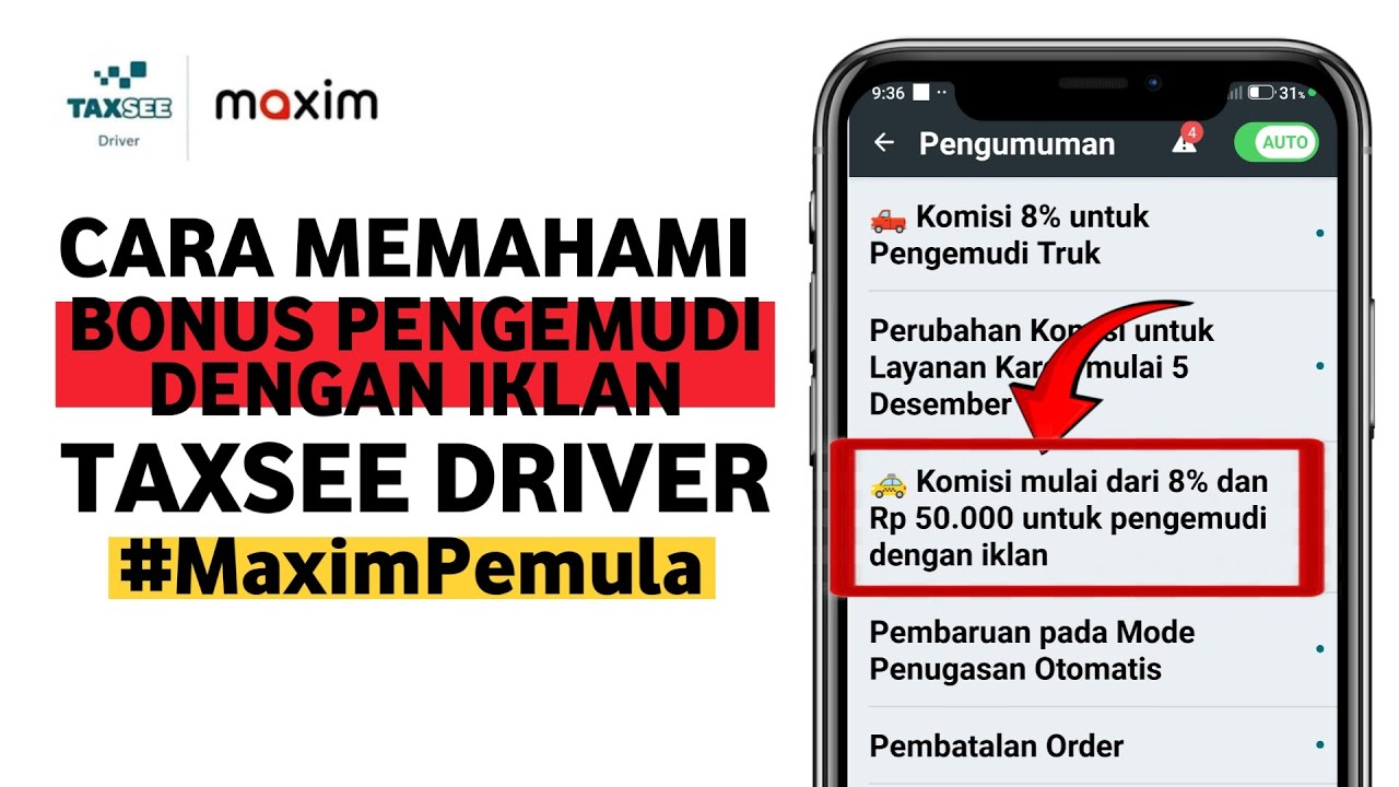 CARA MEMAHAMI BONUS PENGEMUDI DENGAN IKLAN MAXIM DRIVER • tutorial ...