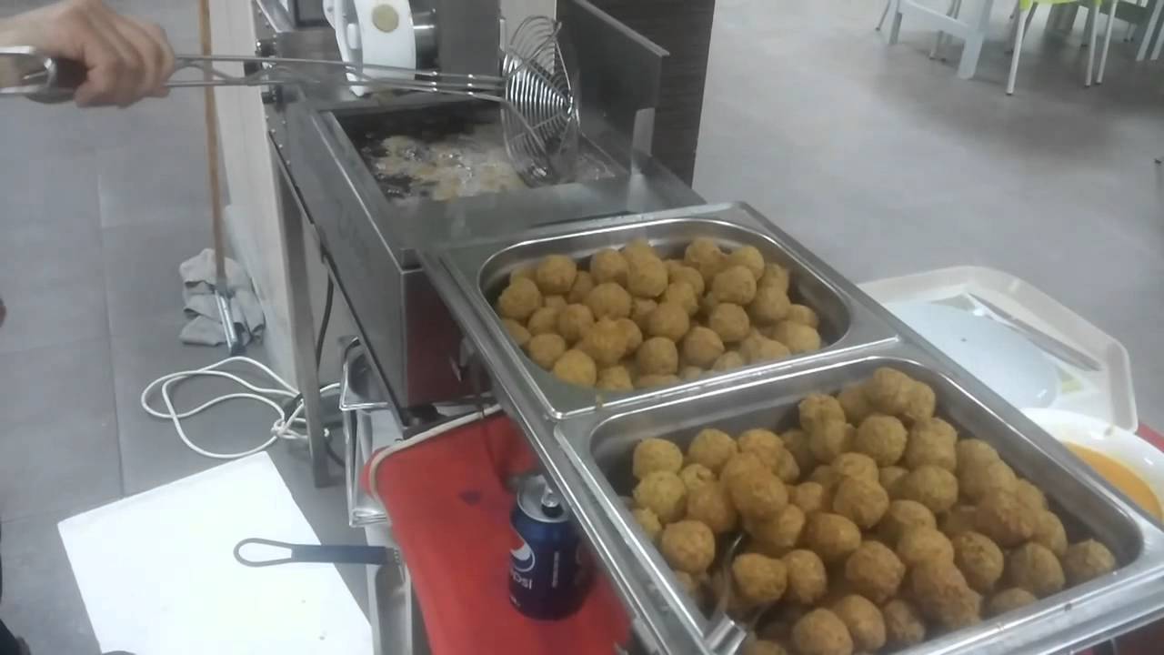 Falafel machine and mixture - YouTube