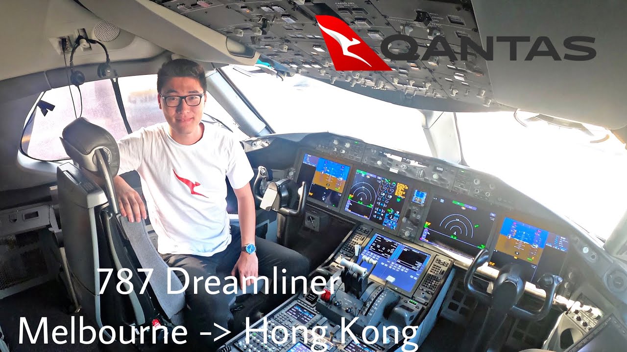 Qantas 787 Dreamliner QF29 Melbourne to Hong Kong Economy Class Flight ...