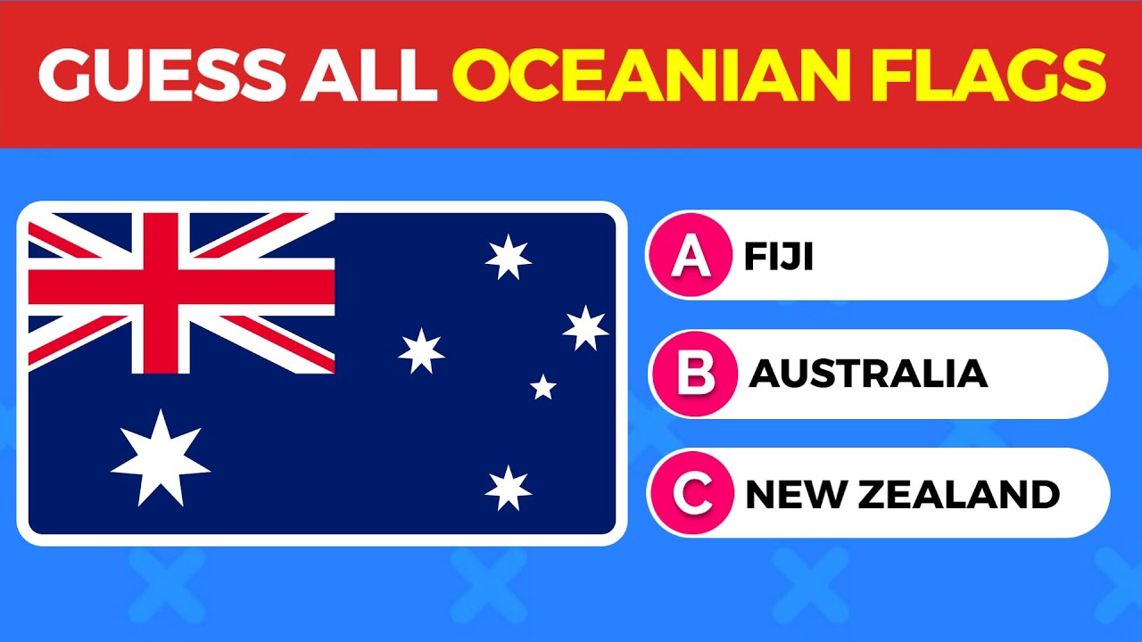 Guess All 14 Oceanian Flags | Oceania Flag Quiz - YouTube