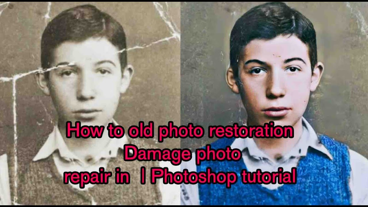How to old photo restoration Damage photo repair in photoshop - YouTube