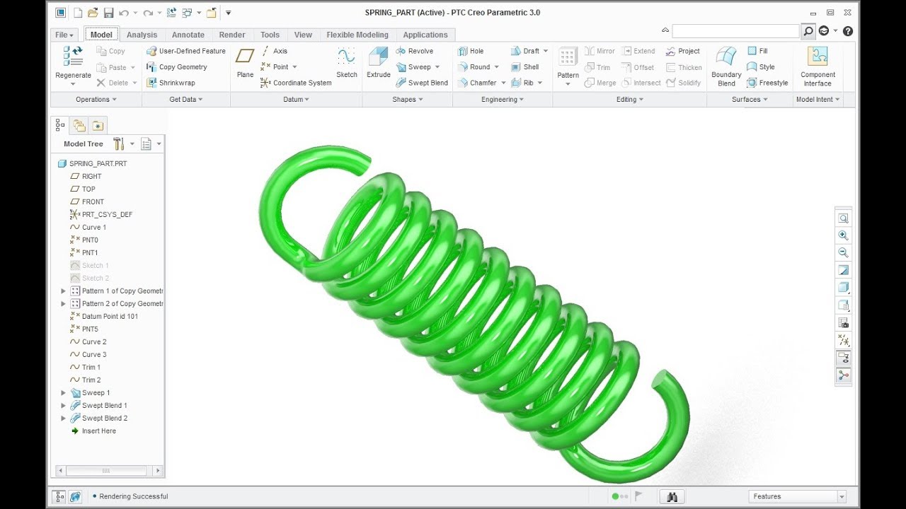 HOW TO MAKE A HELICAL SPRING IN CREO USING EQUATION DRIVEN DATUM CURVE how-to-make-a-helical-spring-in-creo-using-equation-driven-datum-curve