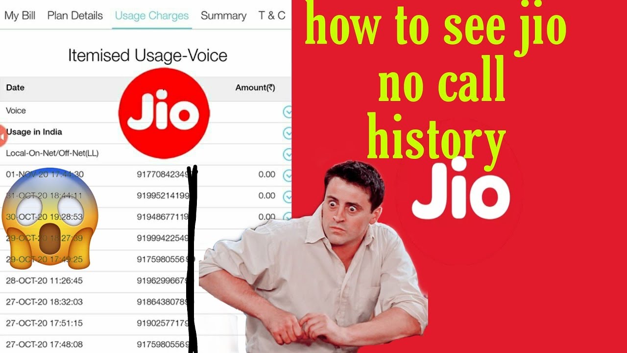 how to see tha call history jio mob no - YouTube