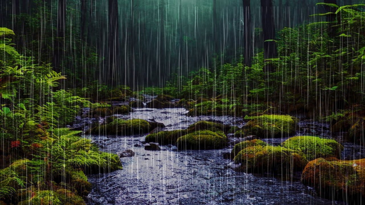 Rain sounds forest river - Your peacefull sound - Sleep sounds rain no ...