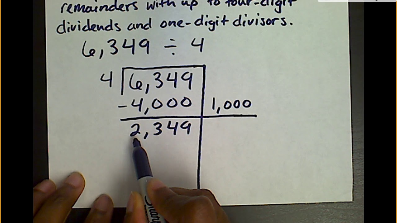 Quick Math with Mr. Evans Find Quotient & Remainder of 4-digit dividend ...