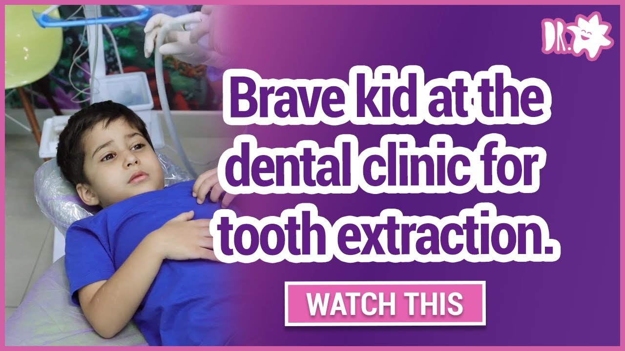 Brave kid at the dental clinic for tooth extraction. Watch this video ...