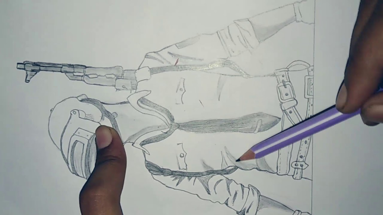 How to draw pubg logo Making Of Sketch Of PUBG Mobile App LOGO( PUBG ...