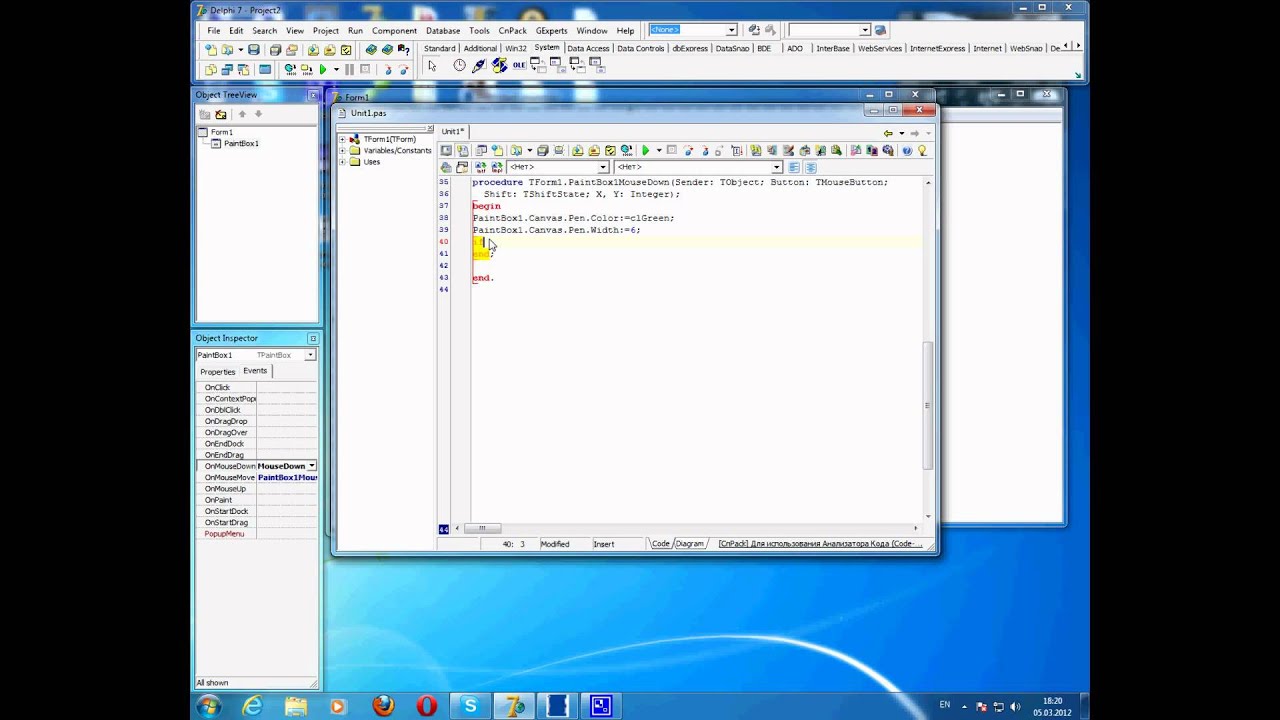 Урок delphi 7. Рисуем на форме. - YouTube