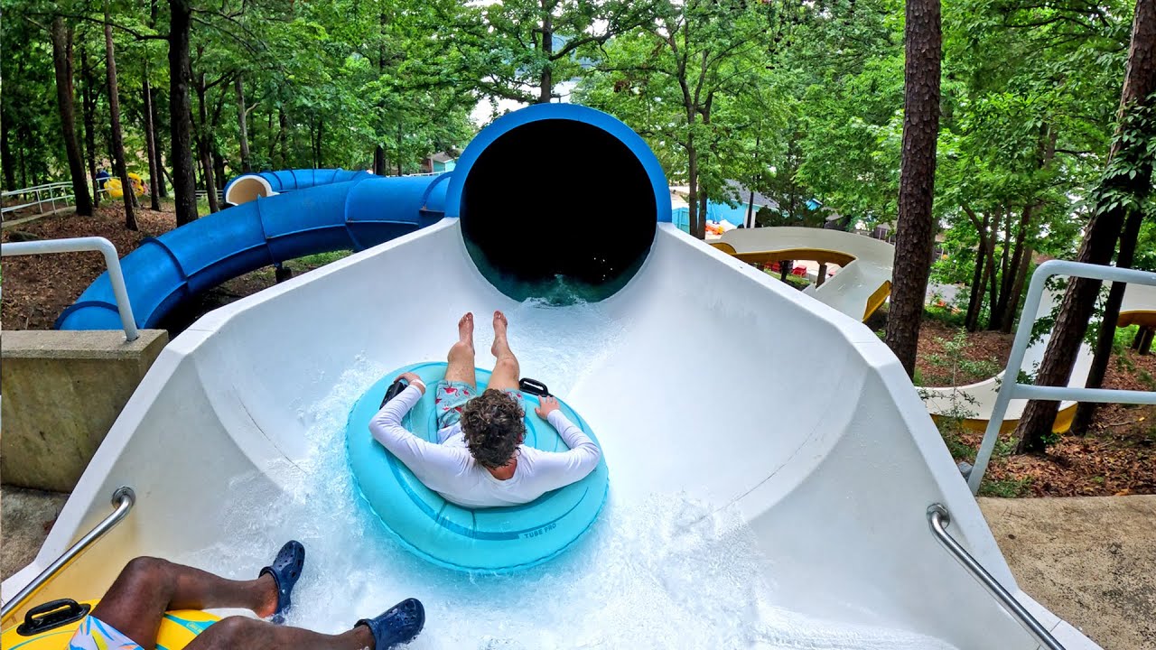 Forested Tube Water Slides: Typhoon & Twister at Lake Lanier - YouTube