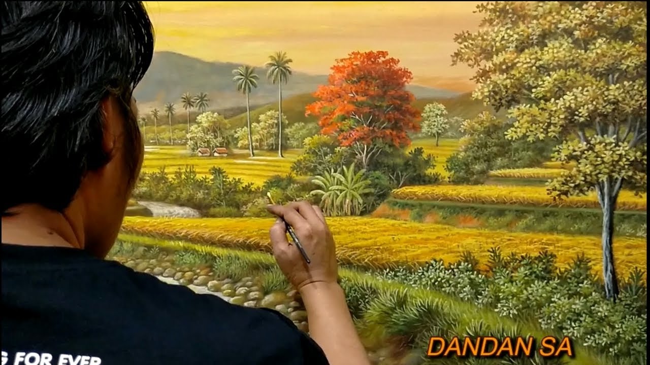 LUKISAN - MELUKIS PEMANDANGAN ALAM / LANDSCAPE PAINTING BY DANDAN SA ...