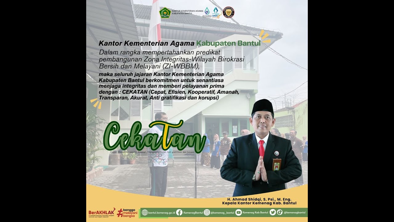 Slogan Kantor Kementerian Agama Kabupeten Bantul "CEKATAN" - YouTube