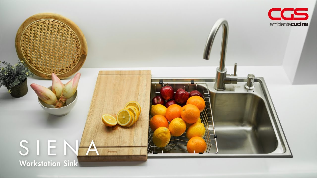 CGS Siena Workstation Sink-Bak Cuci Dapur dengan Cutting Board Kayu ...