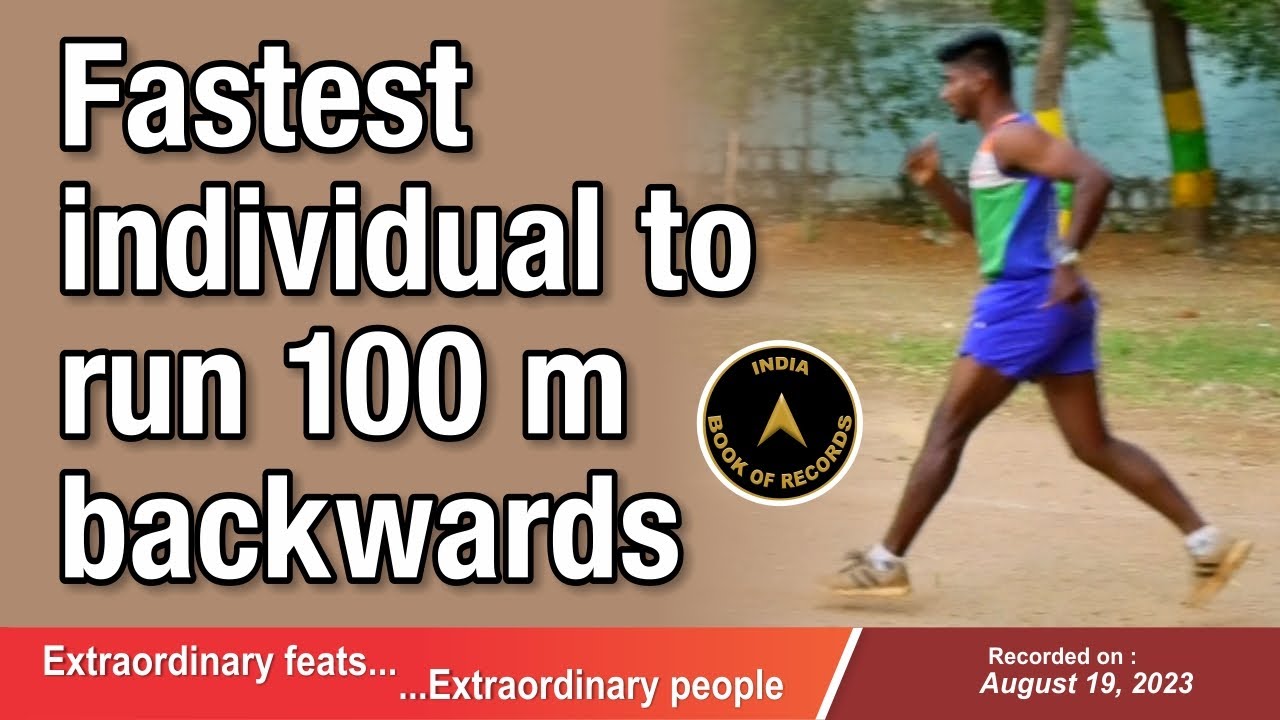 Fastest individual to run 100 m backwards - YouTube