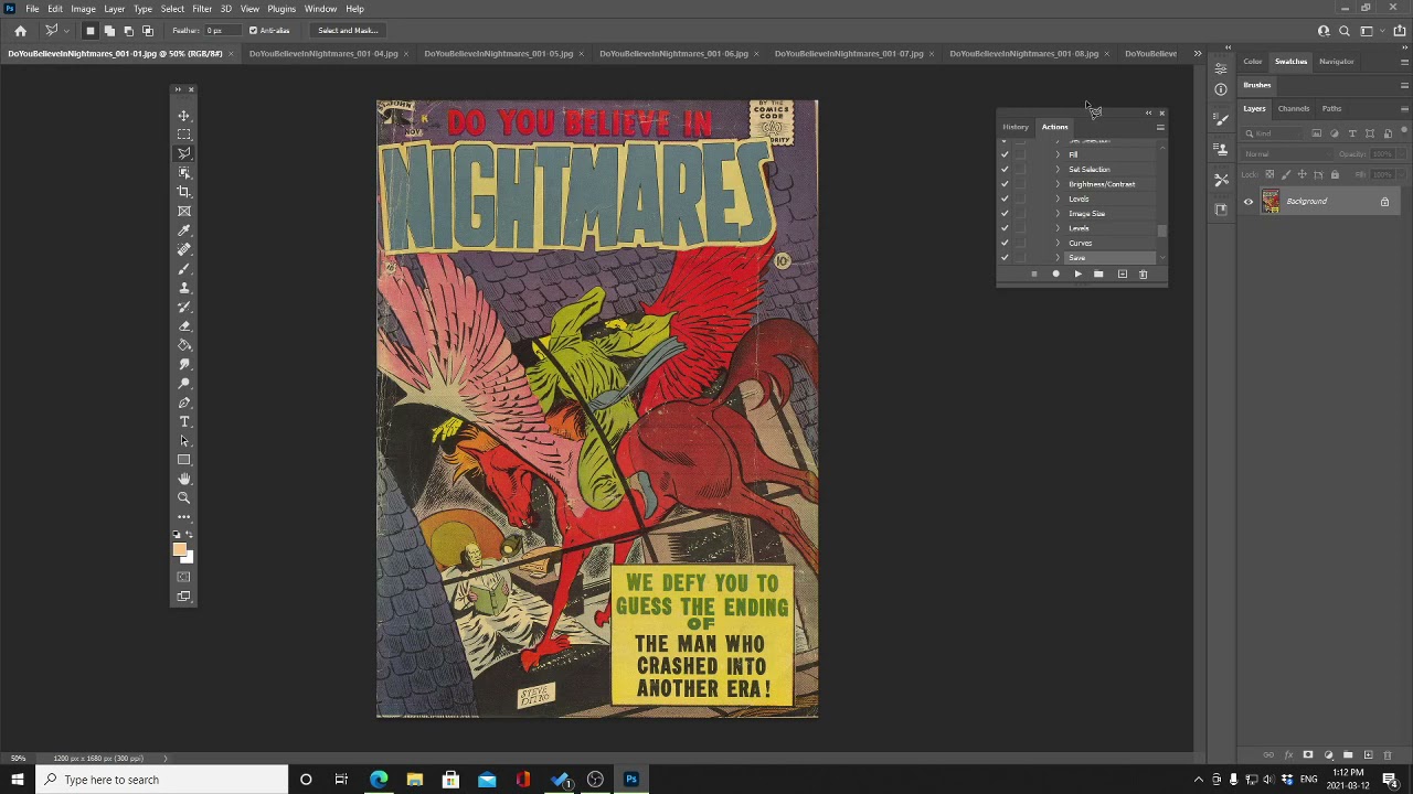 How we turn old comics into black and white line work. - YouTube