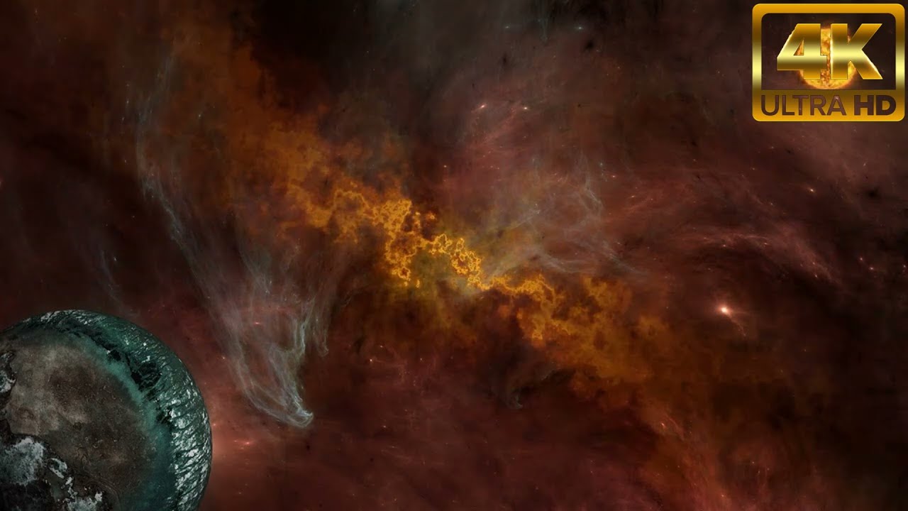Cinematic Space Golden Nebula Galaxy Visuals 4K UHD TV Ambient ...
