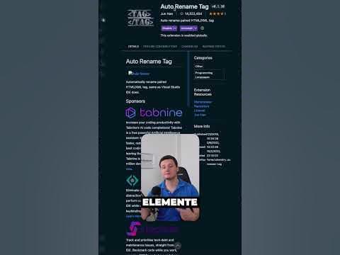 Eine super nützliche VS Code Extension: Auto Rename Tag #programmierer ...