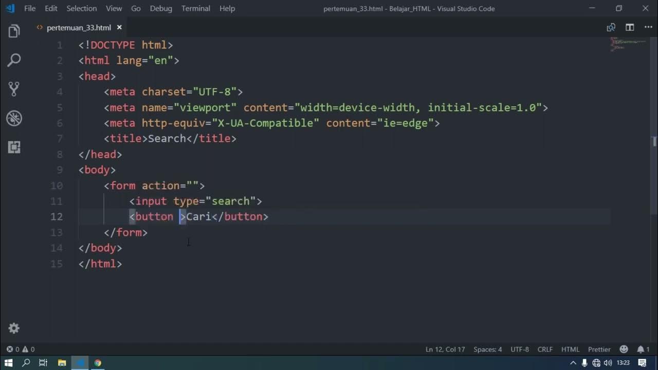TUTORIAL HTML LENGKAP PART 33 | FORM INPUT SEARCH - YouTube