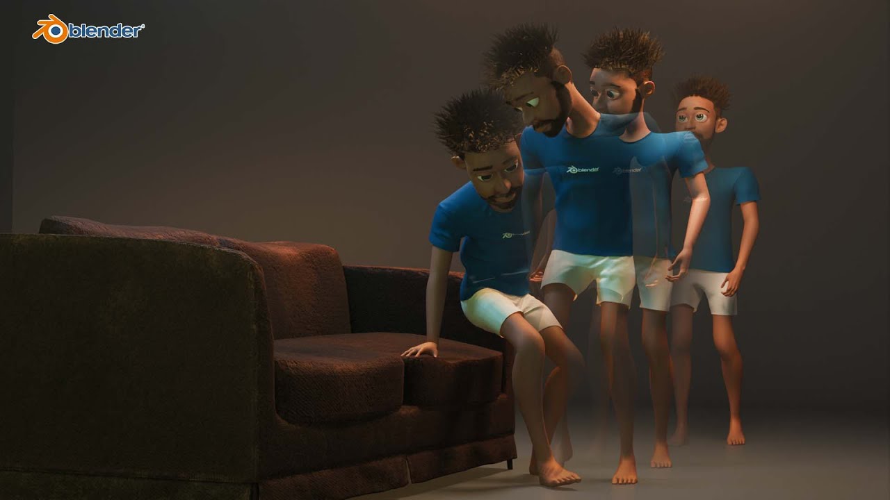 Walk and Sit on Couch Animation - Blender Tutorial (Time lapse) - YouTube