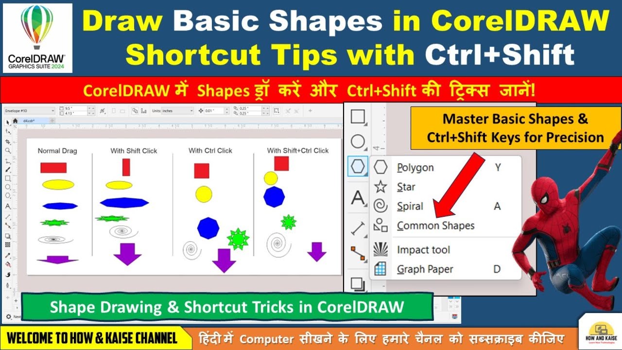 Draw Basic Shapes in CorelDRAW & Shortcut Tips with Ctrl+ShiftHow | And ...